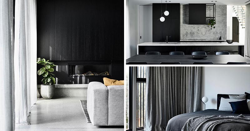 This Interior Design Makes A Strong Commitment To A Black And Gray Material Palette