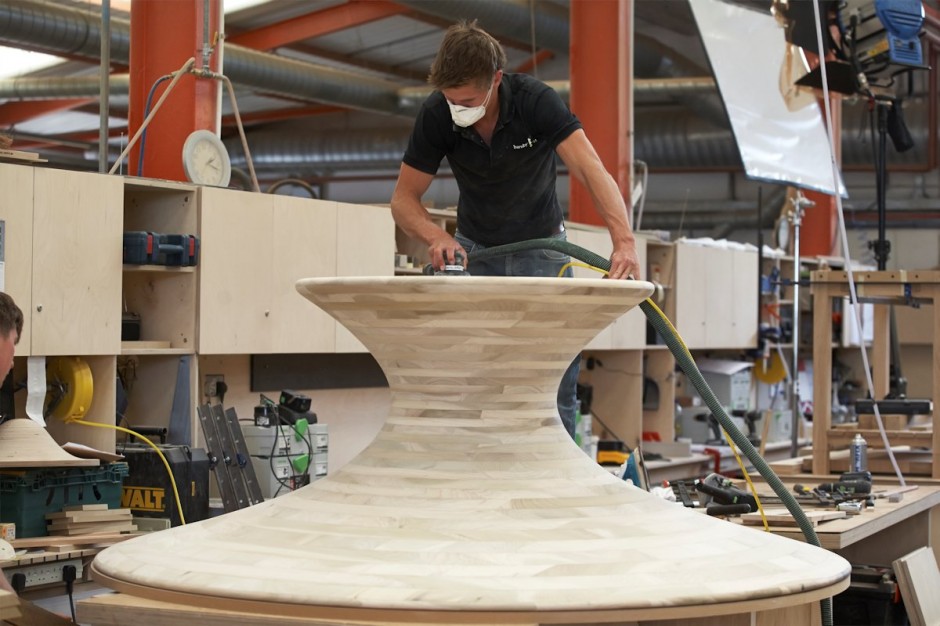 Round Tulipwood Table by Barnby & Day for Alex de Rijke