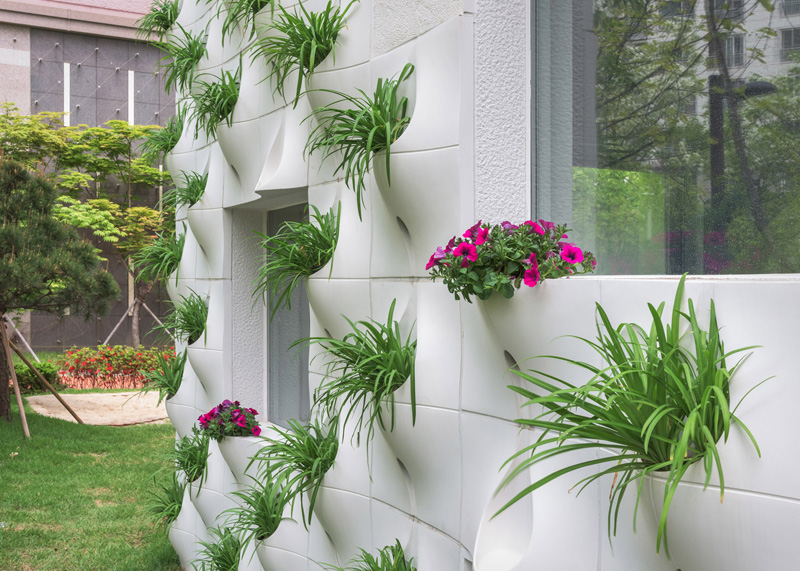 Design Detail - Walls with built-in flowerpots