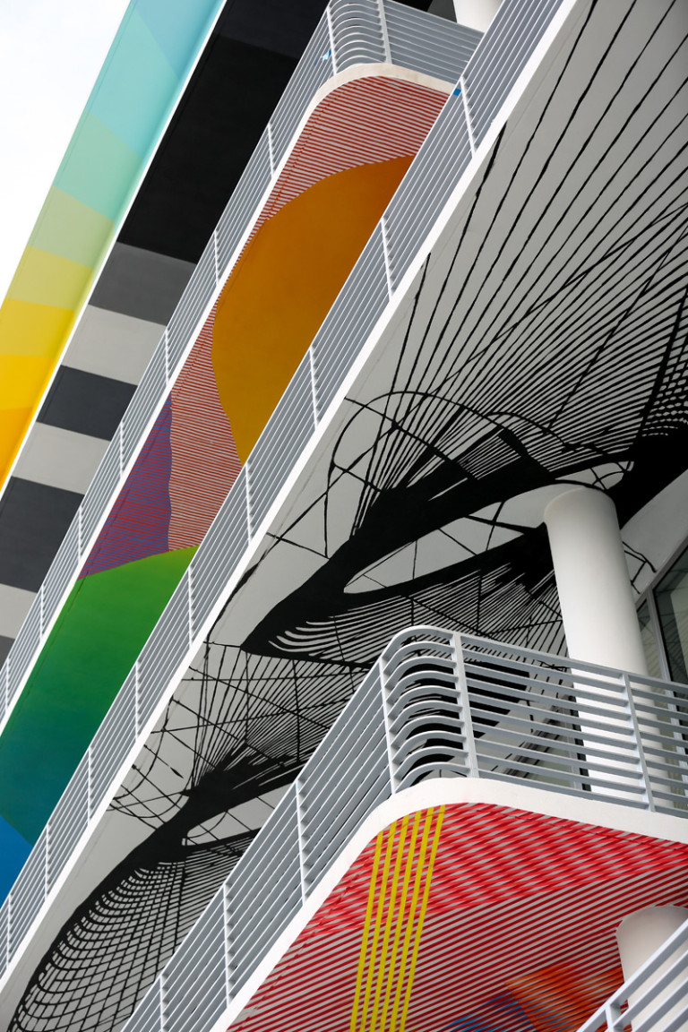 This building in Miami has art painted on the ceilings so it can be ...