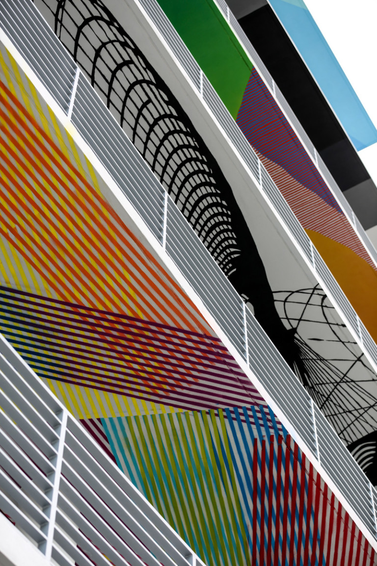 This building in Miami has art painted on the ceilings so it can be ...