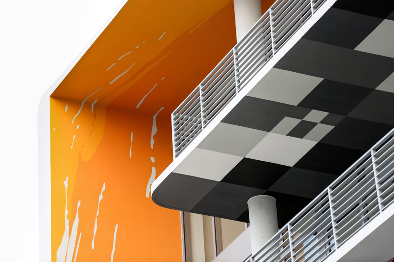 This building in Miami has art painted on the ceilings so it can be ...