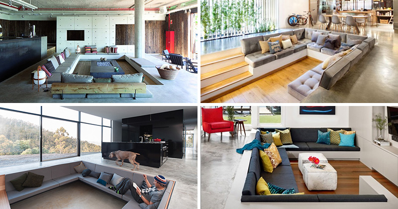 8 Excellent Examples Of Interiors With A Sunken Lounge
