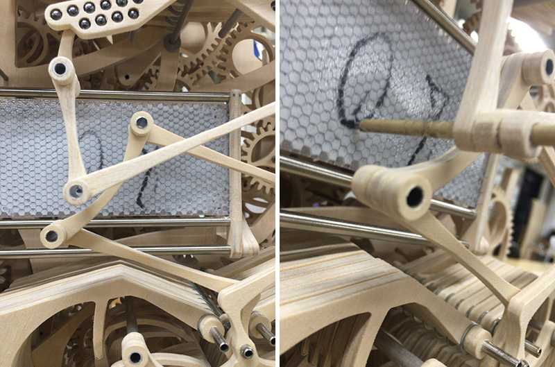 This Intricate Wood Clock Literally Writes The Time