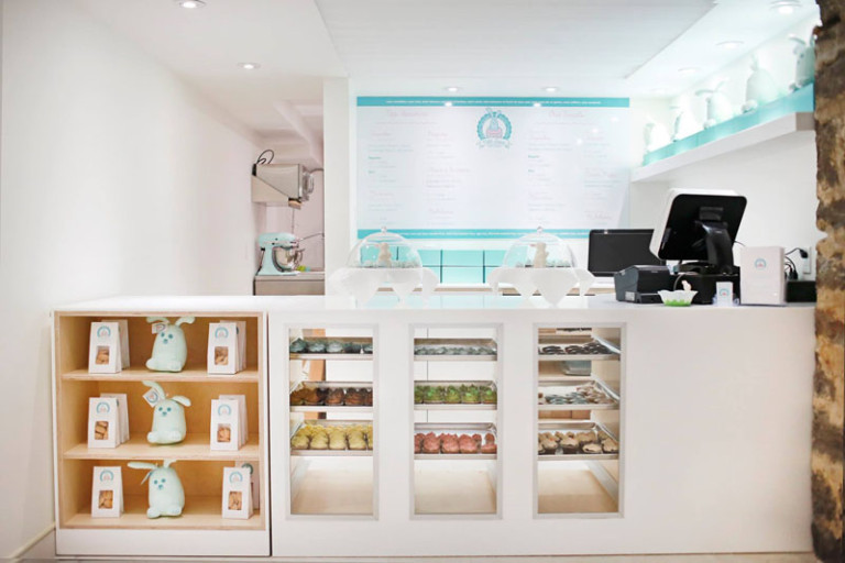 This cute bakery was squeezed into a 342 square foot basement space