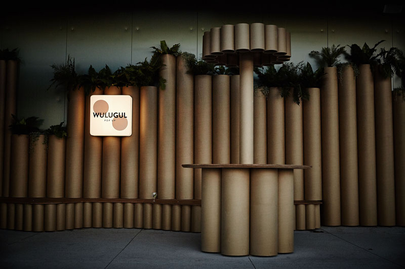 See how they used cardboard tubes to make a remarkable creative space ...