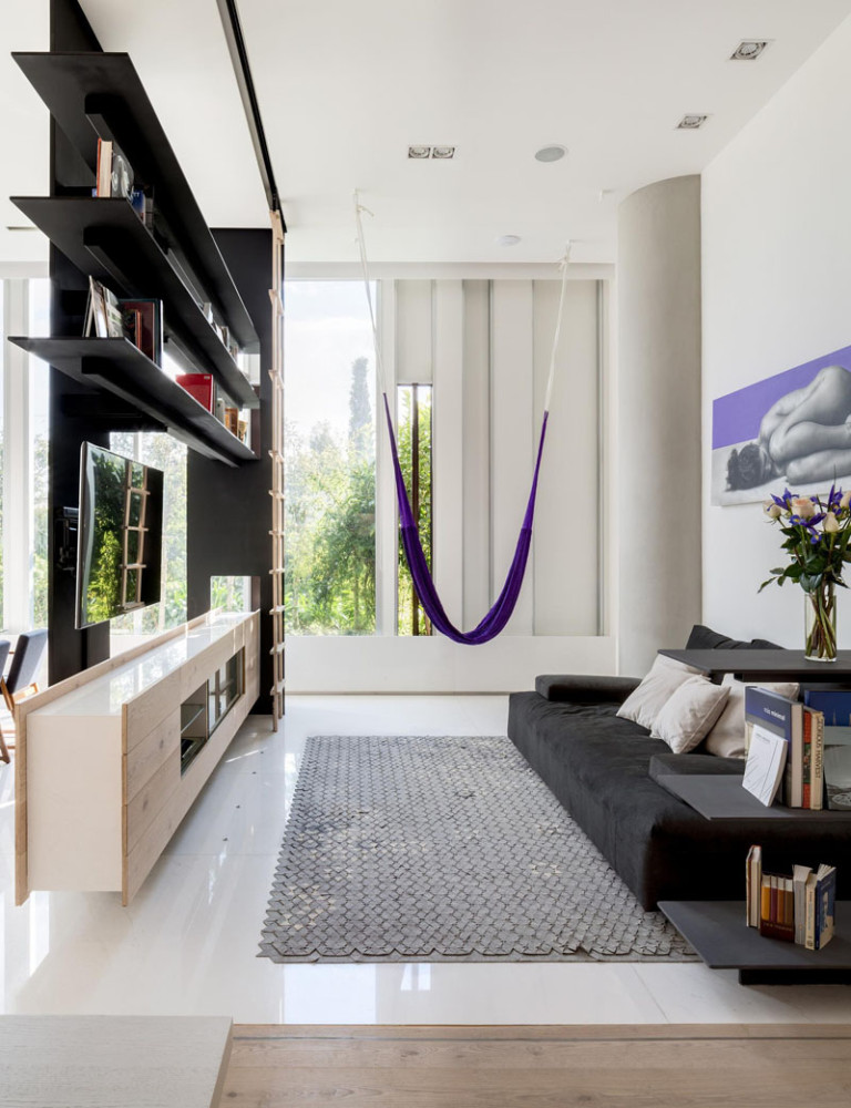 Here's how this apartment's living area was divided into three defined ...