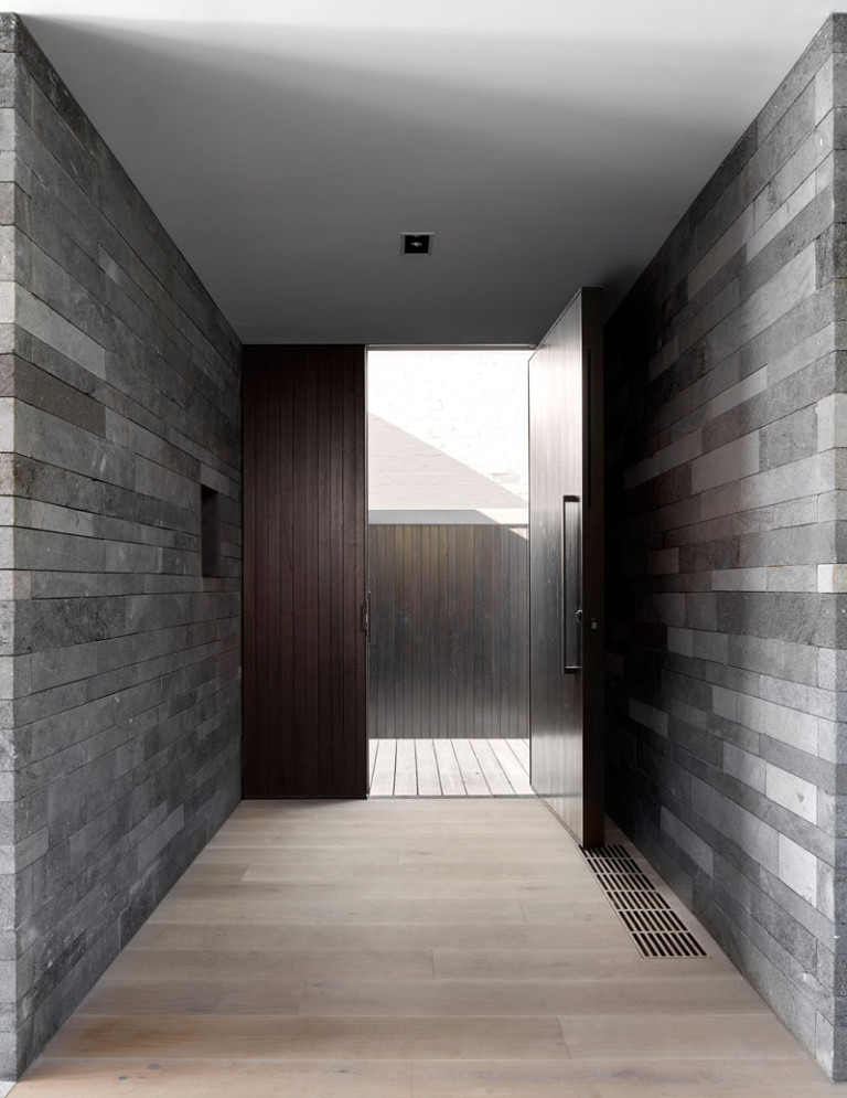 This new home is covered in lava stone inside and out