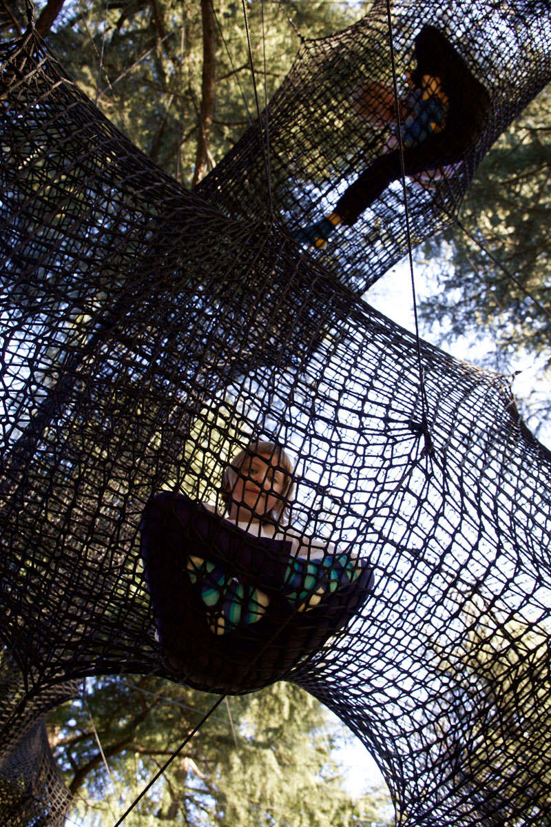 This tube-like netted structure lets you climb through the trees
