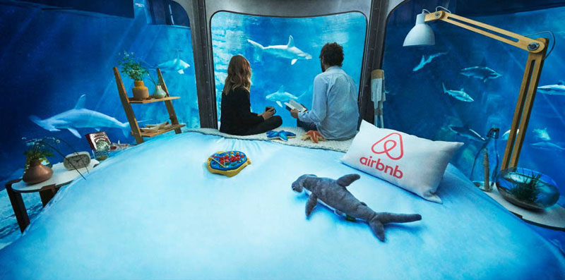 You can now sleep in this underwater room surrounded by sharks