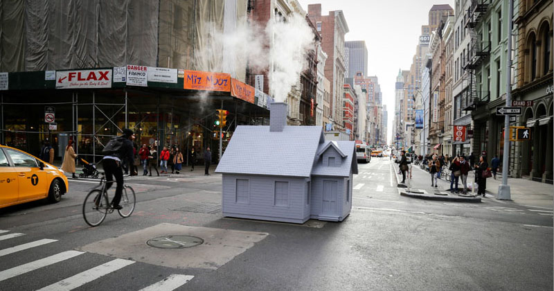 Why is this little house in the middle of the street in New York?