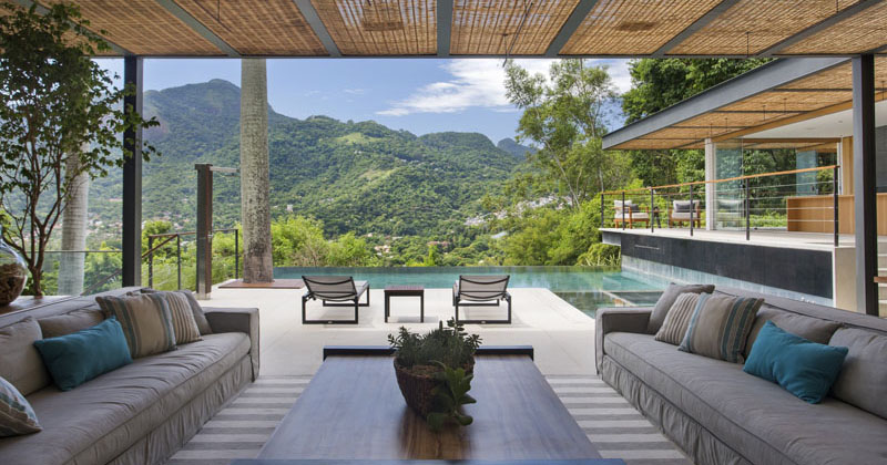 This Pool House Has Picturesque Views Of The Mountainous Countryside