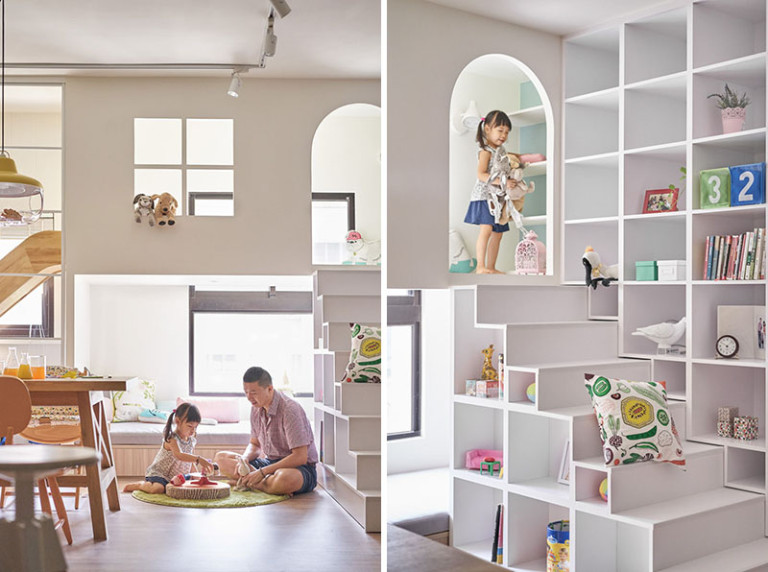 This Fun-Filled Apartment Has A Lofted Play Space And Slide