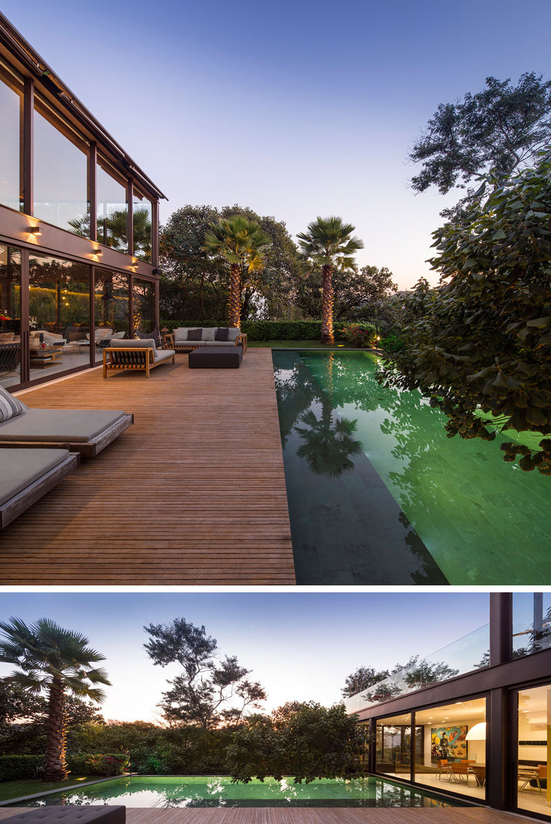 Walls of windows are ever-present in this home