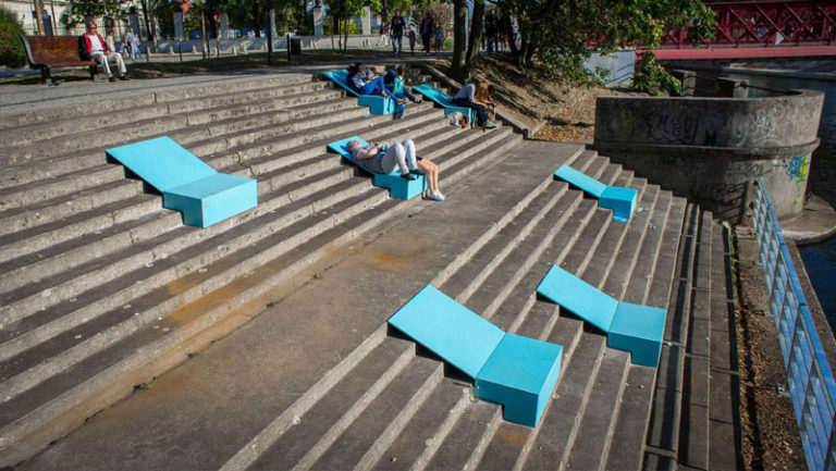 This Simple Colorful Seating Was Added To Make Sitting On Stairs Next ...