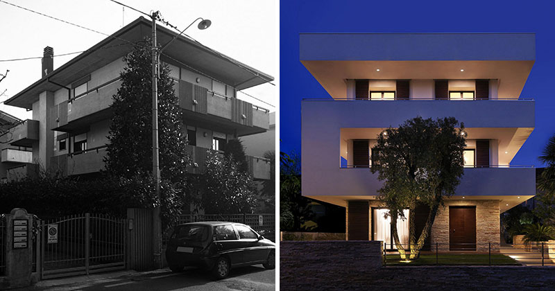 Before & After - Photos Of The Exterior Redesign Of A Building In Italy