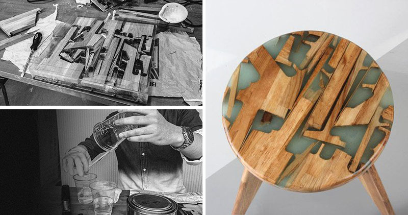 These Designers Made A Stool Using Offcuts Of Wood And Resin