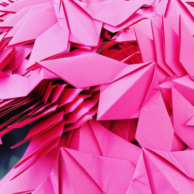 15,000 Origami Birds Were Folded To Make This Large Mural In Paris