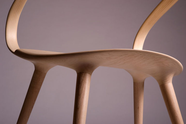 The Velo Chair Uses A Single Piece Of Bent Wood As The Backrest