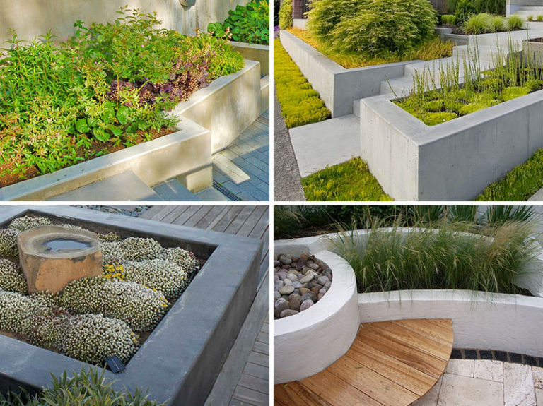 10 Excellent Examples Of Built-In Concrete Planters