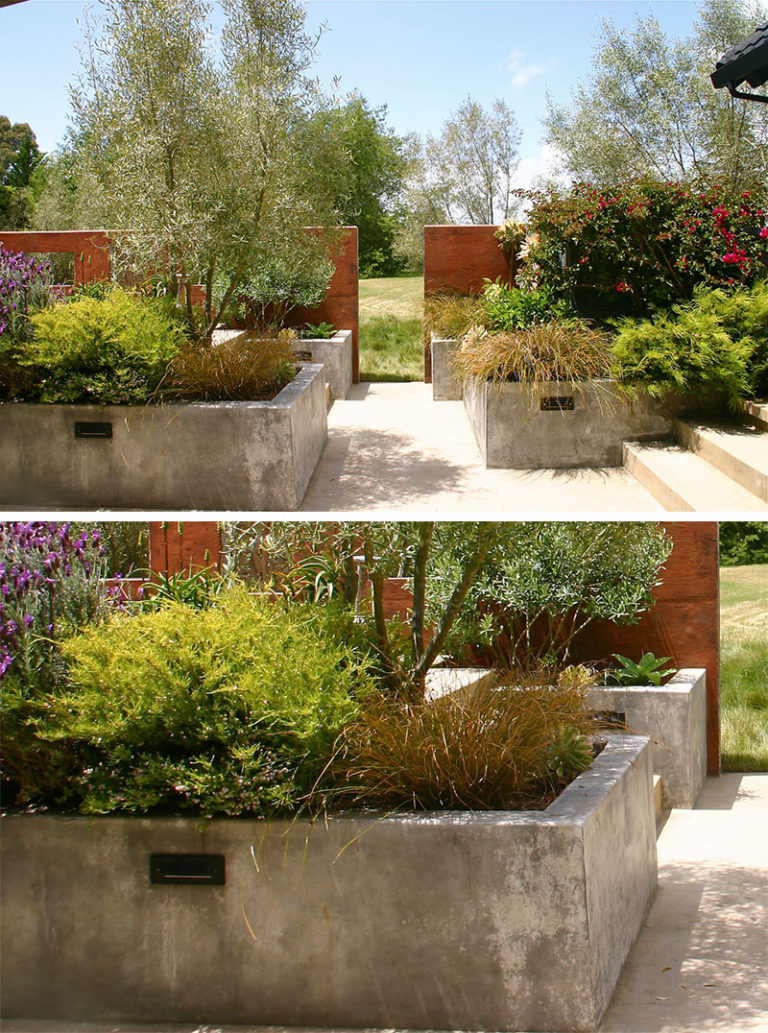 10 Excellent Examples Of Built-In Concrete Planters