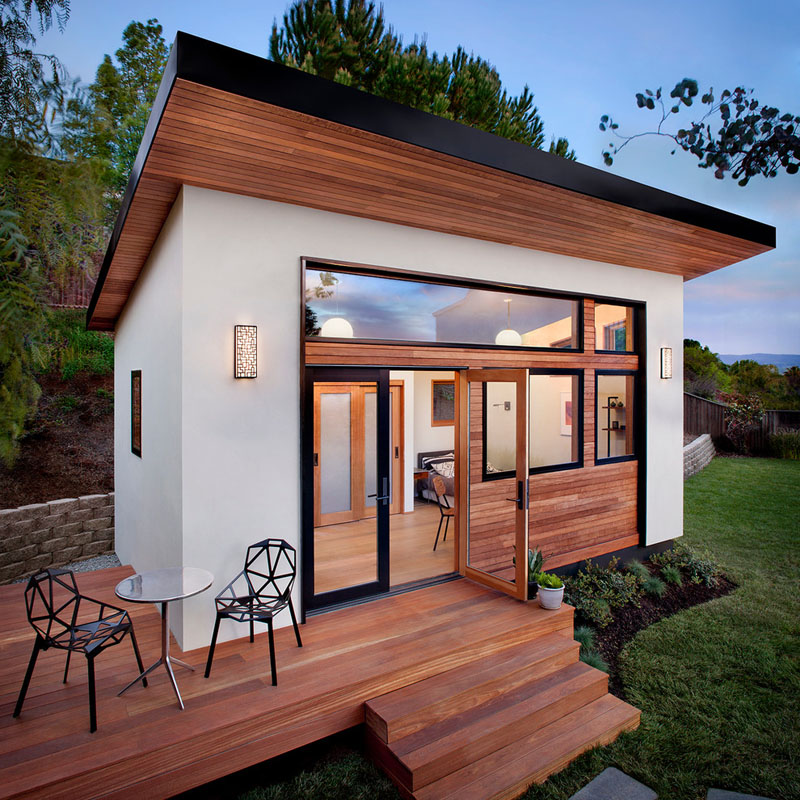 This small backyard guest house is big on ideas for compact living
