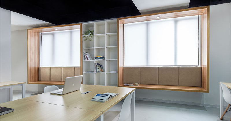 Modern Window Seat Idea - Add a suspended wood surround to standard ...