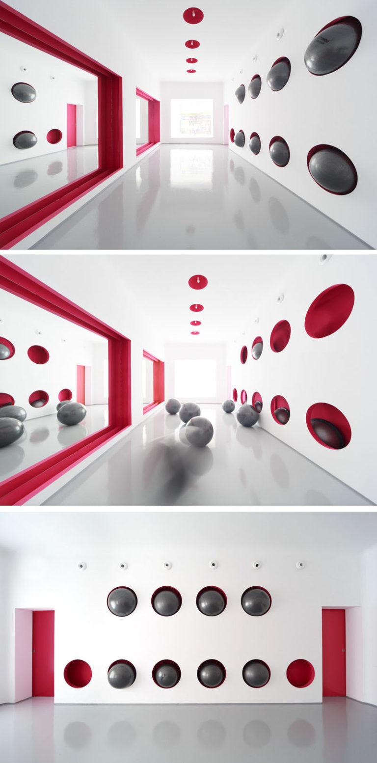 Storage Ideas - This Gym Has A Wall That Was Designed To Hold Exercise ...