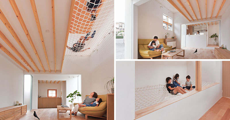 A Net Loft Hangs Above The Living Room In This Home