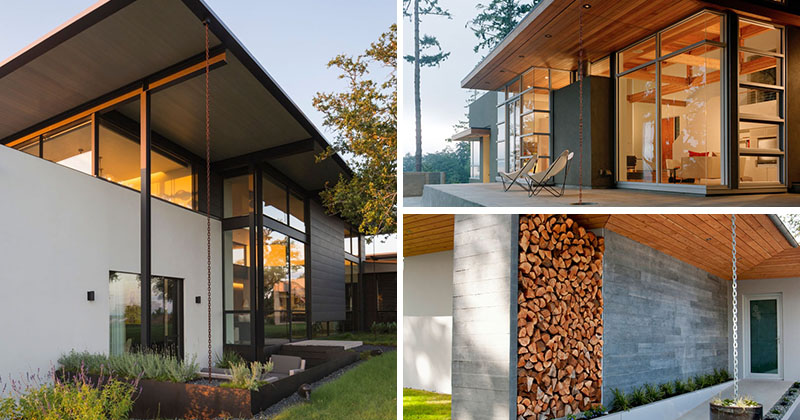 14 Modern Homes That Use Rain Chains To Divert Water