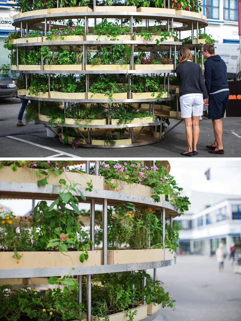 This public pavilion covered in plants was designed to invite people to ...