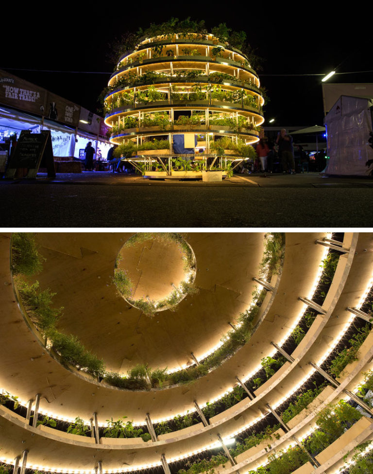 This public pavilion covered in plants was designed to invite people to ...
