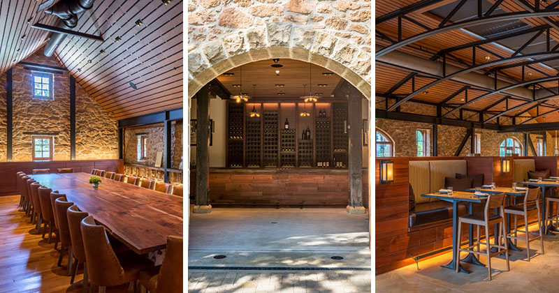 A renovation of this winery preserved a century-old stone building ...