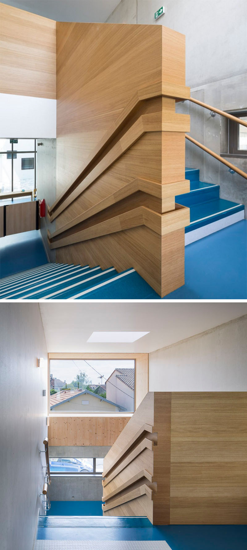 Stair Design Idea - 9 Examples Of Built-In Handrails