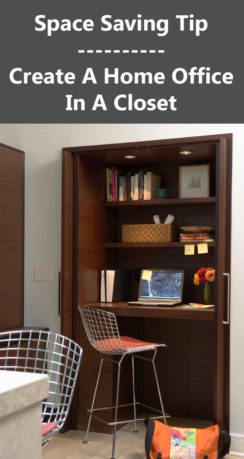 Small Apartment Design Idea - Create A Home Office In A Closet