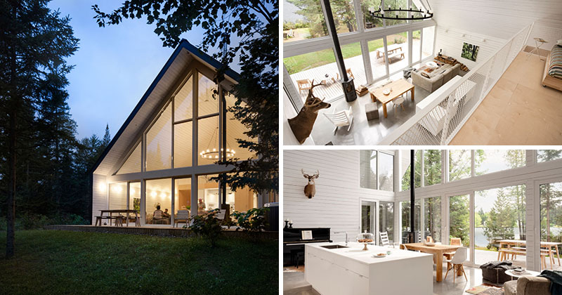 The large windows of this lakeside chalet in Canada make the most of ...