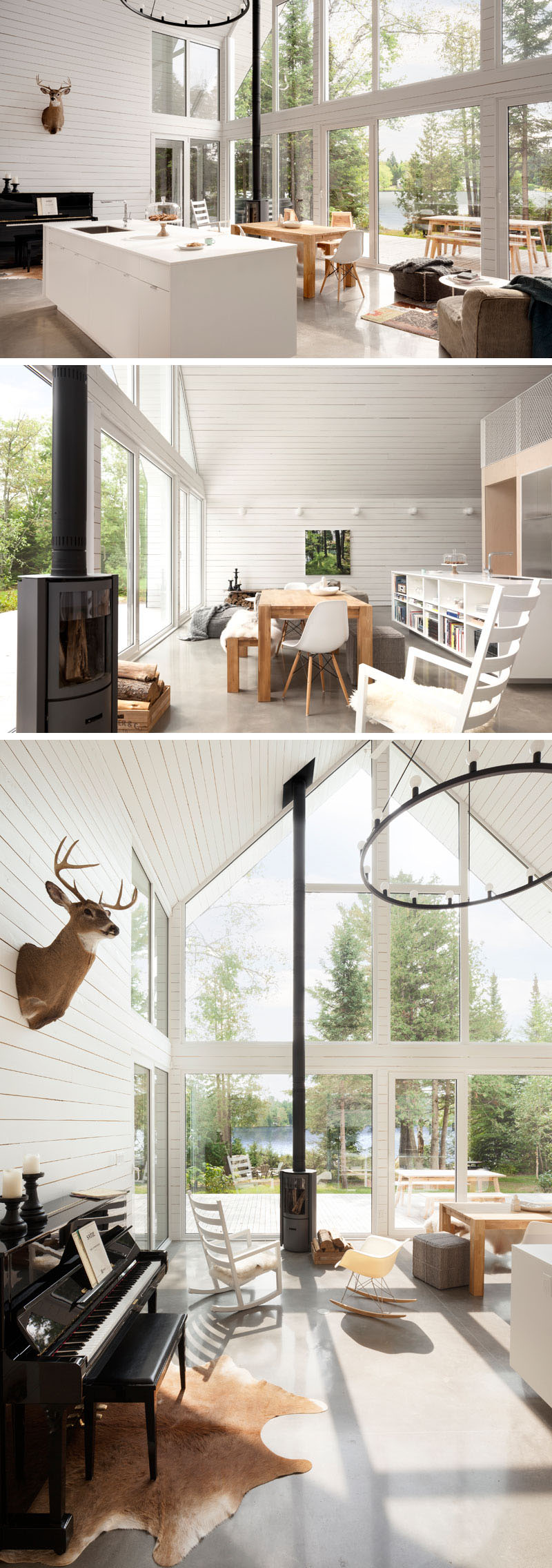 The large windows of this lakeside chalet in Canada make the most of ...