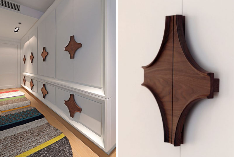 Interior Design Idea - Oversized Cabinet Hardware Creates A Bold Look