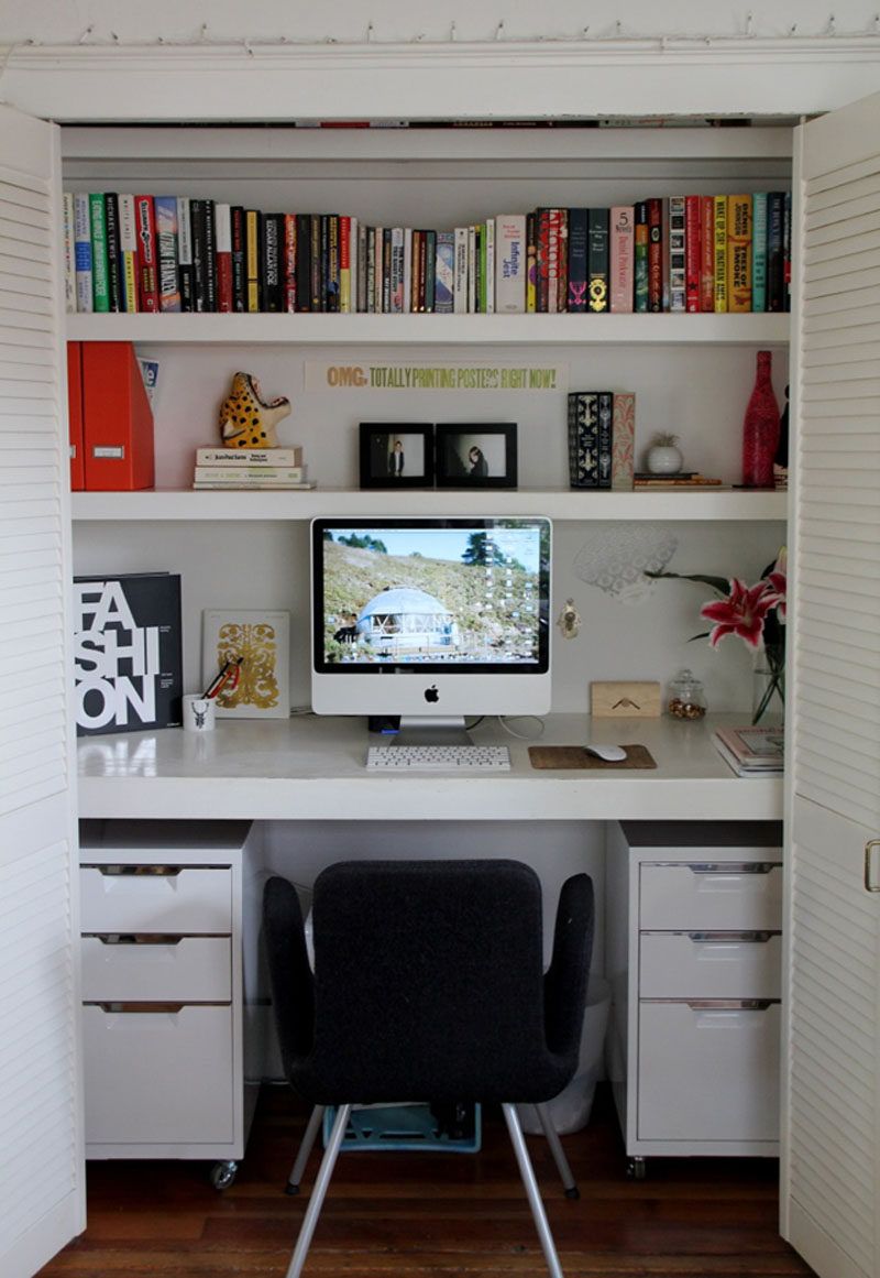 Small Apartment Design Idea Create A Home Office In A Closet Small Apartment Design Idea Create A Home Office In A Closet