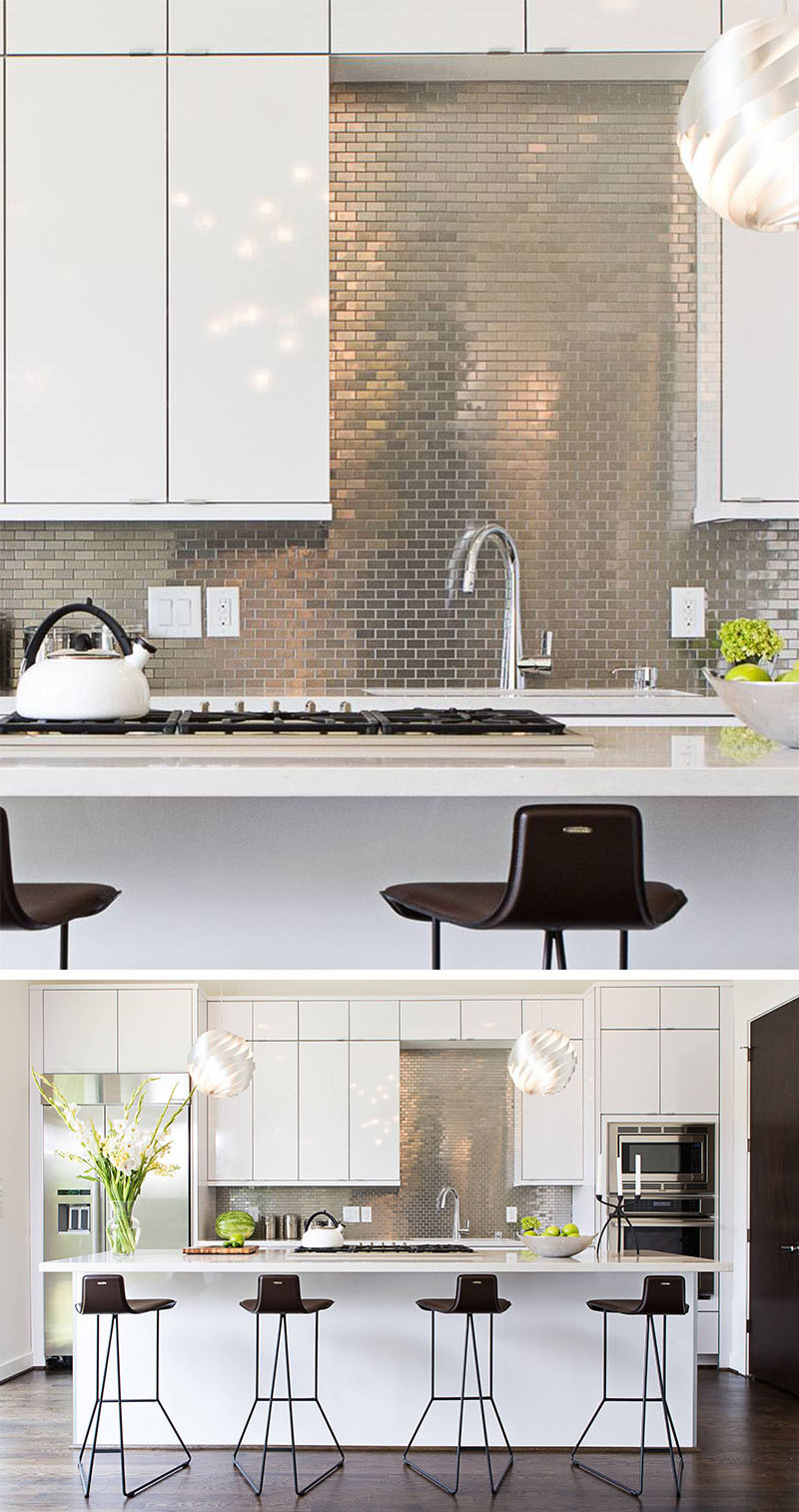 Kitchen Design Idea - Install A Stainless Steel Backsplash For A Sleek Look