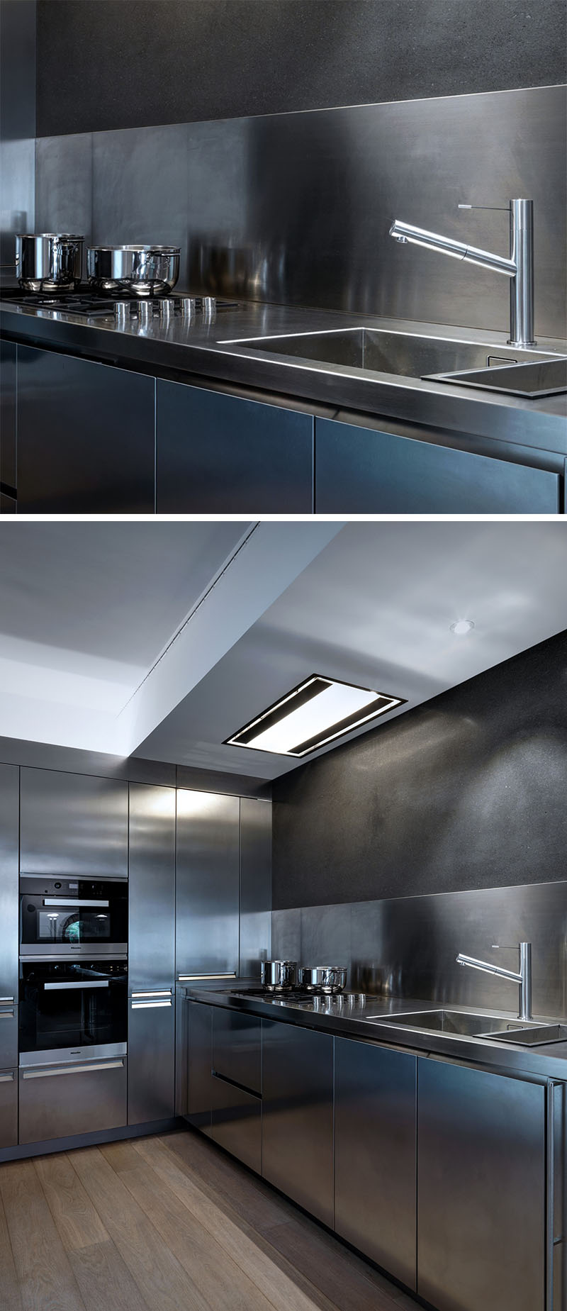 Kitchen Design Idea - Install A Stainless Steel Backsplash For A Sleek Look