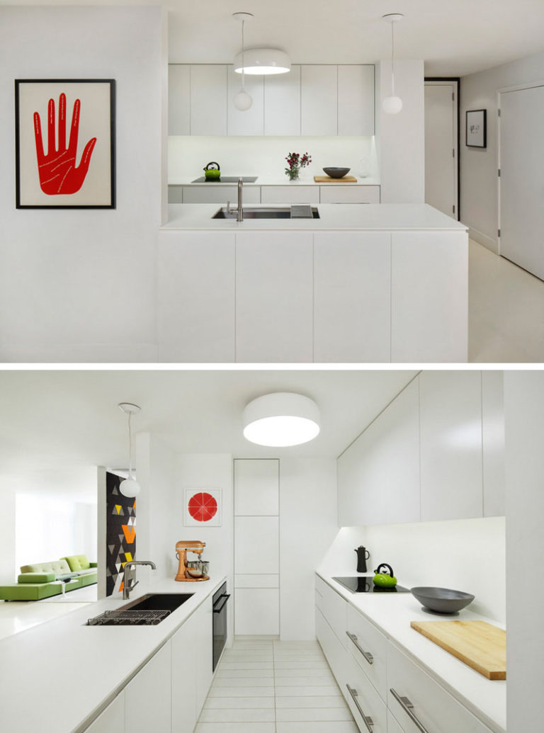 Kitchen Design Idea - White, Modern and Minimalist Cabinets
