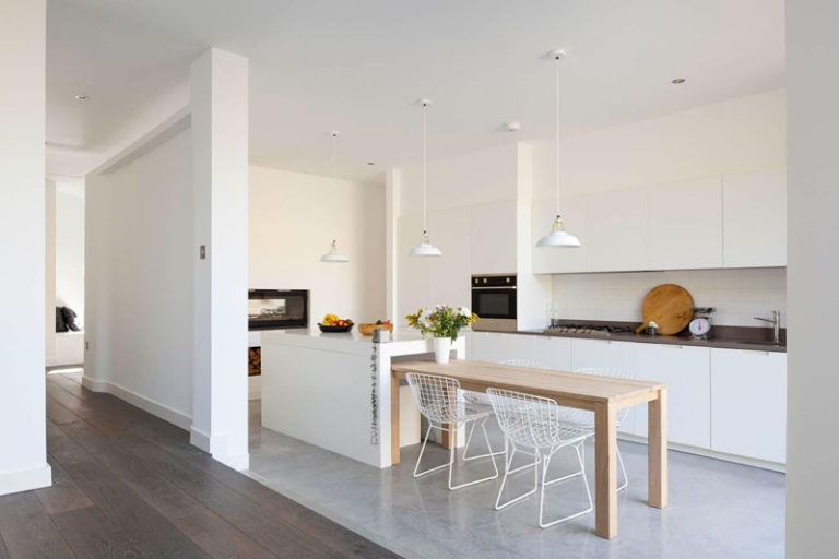 Kitchen Design Idea - White, Modern and Minimalist Cabinets