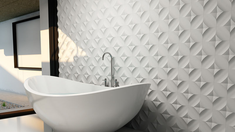 Bathroom Tile Idea - Install 3D Tiles To Add Texture To Your Bathroom
