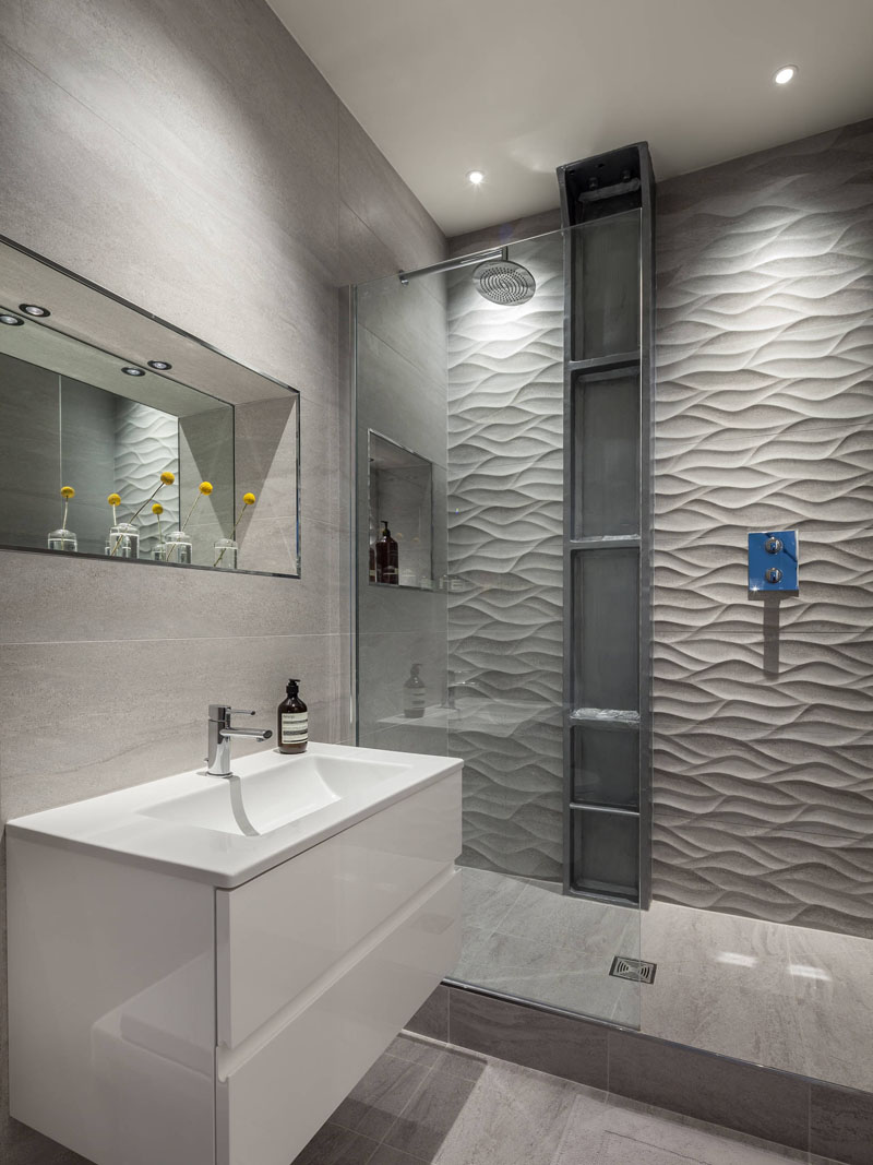 Bathroom Tile Idea - Install 3D Tiles To Add Texture To Your Bathroom
