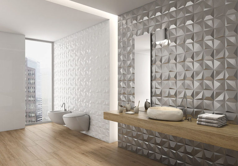 Bathroom Tile Idea - Install 3D Tiles To Add Texture To Your Bathroom