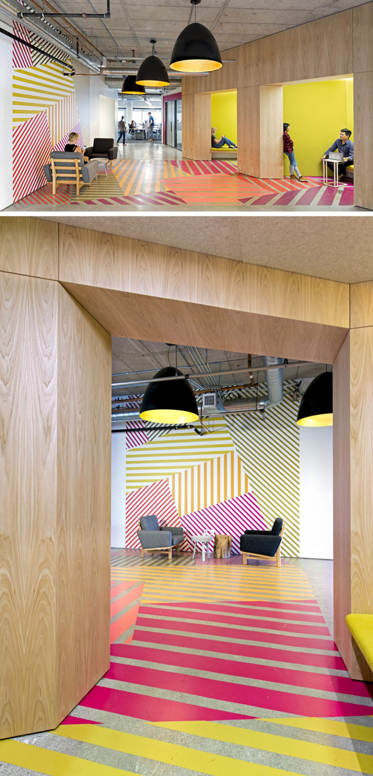 Interior Design Idea - This Colorful Bold Pattern Wraps Around From The ...