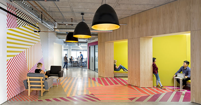 Interior Design Idea - This Colorful Bold Pattern Wraps Around From The ...