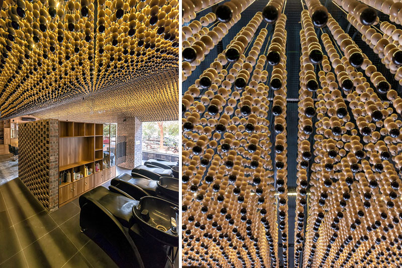 Ceiling Design Ideas - 200,000 Wood Beads Cover The Ceiling In This ...