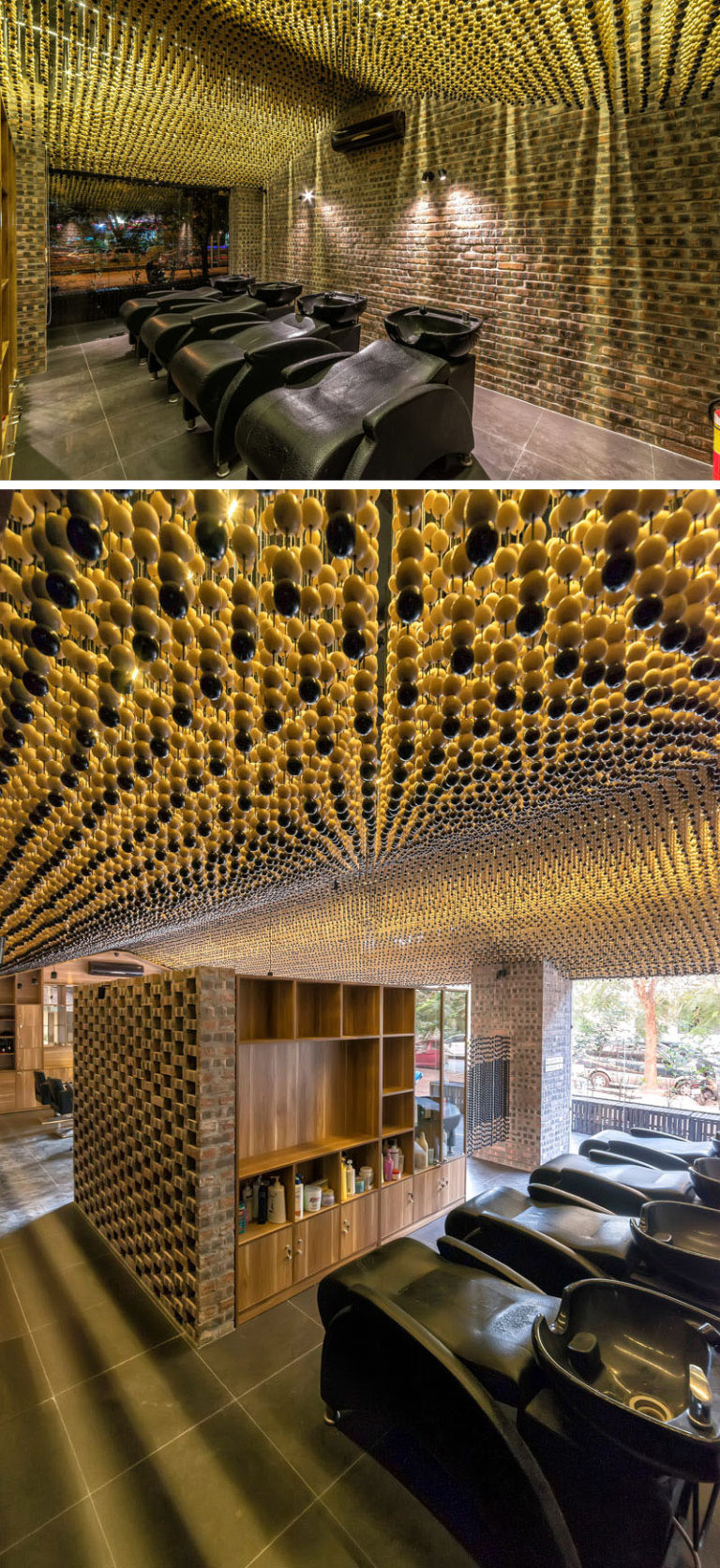 Ceiling Design Ideas - 200,000 Wood Beads Cover The Ceiling In This ...